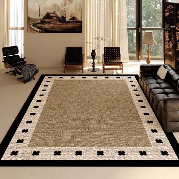 商品名:  Rustic Vintage Minimalist Brown Black Beige French Country Rugs 2x3 Non Slip Washable Reversible Quick Dry Thin Wa...