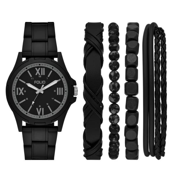商品名: フォリオ メンズ 3針 ブラック 腕時計 (モデル:FMDFL6083) Folio Men's Three-Hand Black Watch (Model: FMDFL6083)ブランド: Gallimard Education...