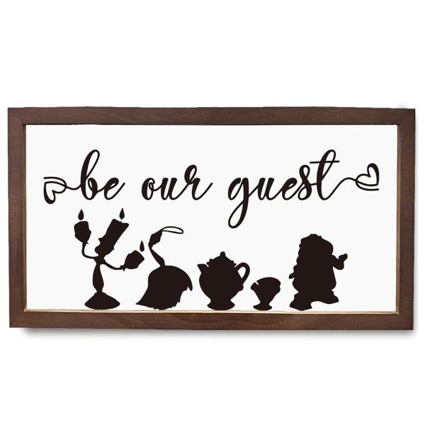 商品名: ファームハウスウォールプラーク、寝室装飾用の木製フレームサイン、ゲストロム装飾、ベッド上の装飾アート、新築祝い、木製フレーム壁掛けアート、Be Our Guestサイン Farmhouse Wall Plaque, Wood Fr...