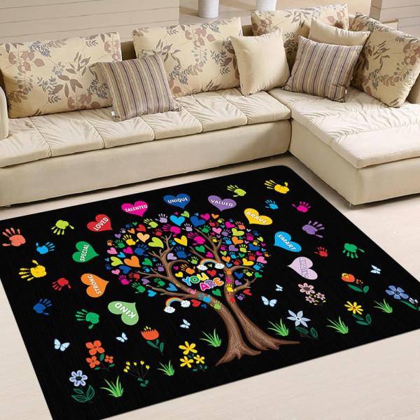 商品名:  Colorful Classroom Rug for Kids, Handprints Area Rug School Rugs Classrooms 8x10, Handprint Soft Classroom Carpets...