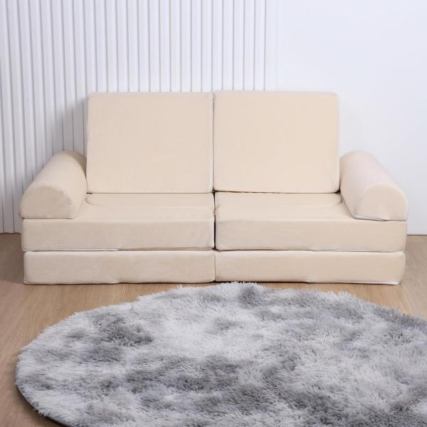 商品名:  Sensory Modular Play Sofa, Toddler Detachable Block Couch, 15.8×43×24 in Faux Crystal Velvet with Sponge Filling, ...