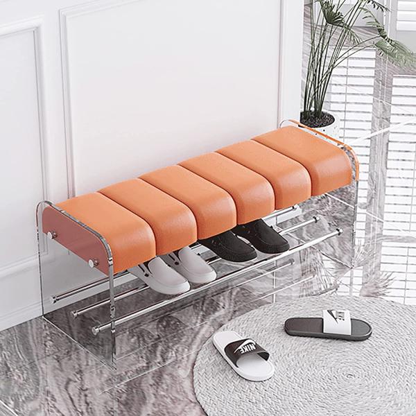 商品名:  Premium Entryway Bench Shoe Rack Bench,Acrylic Shoe Storage Bench Modern End of Bed Bench,Comfy Upholstered Bench ...