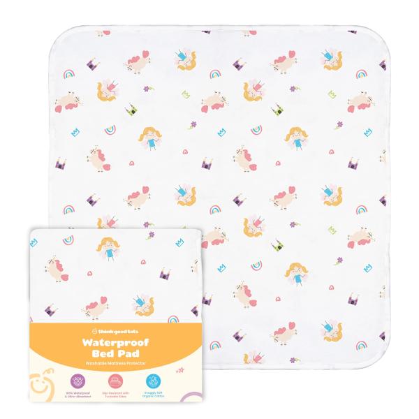 商品名: Tuckable Potty Training おしっこパッド 子供用 幼児 - 100%防水 滑り止め おねしょパッド ツインベッド 洗濯可能 再利用可能 (フェアリーファンタジーデザイン) Tuckable Potty Tra...