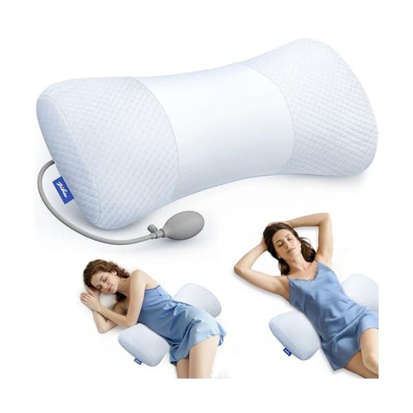 商品名:  ZIKEE Inflatable Lumbar Support Pillow for Bed with Customized Lower Back Pain Relief &amp; Support, Memory Foam B...