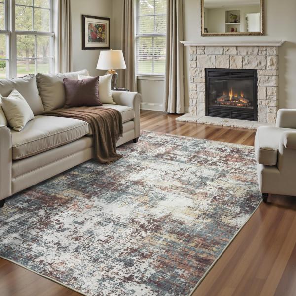 商品名:  Carpelux 6x9 Area Rugs for Living Room, Abstract Rug with Non-Slip Rubber Backing, Machine Washable Modern Colorfu...