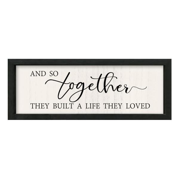 商品名: LuZhiQiang Master Bedroom Above Bed And So Together They Built A Life They Loved Farmhouse 壁装飾 16インチ × 6インチ 素朴なホームサ...