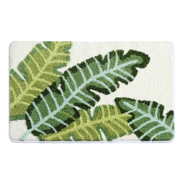 商品名:  Ankah Tropical Leaf Bathroom Rug, Fun Monstera Bath Mat, Crisp Green, Special Leaf Pattern Design, Softness and Co...
