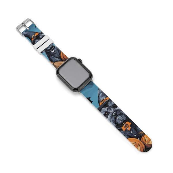 商品名:  Halloween Schnauzer Cute Pumpkin Bat Spider Watch Bands Replacement Watch Straps Wristbands for Men Women 42mm/44m...
