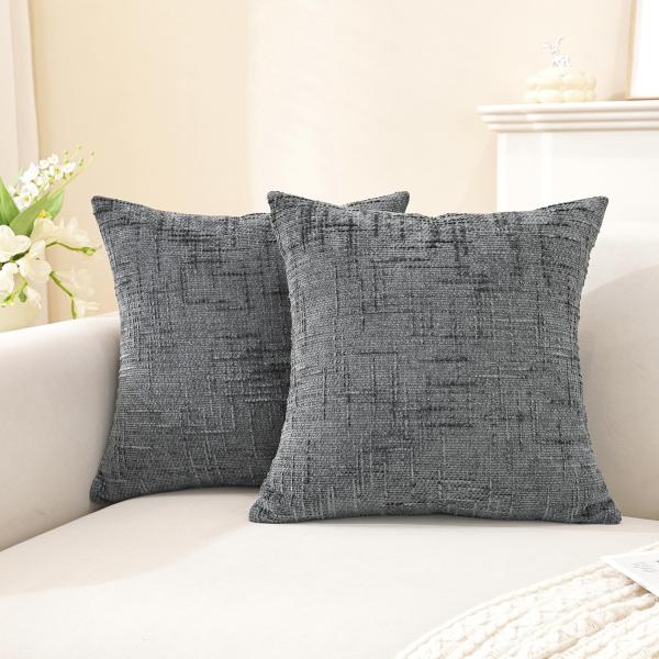 商品名: TAOSON シェニール織 クッションカバー 18x18インチ 2枚セット 厚手 質感のあるスラブカウチクッションカバー ファームハウス アクセント モダン ニュートラル 装飾枕カバー カウチ ソファ ベッド リビングルーム用 ダ...