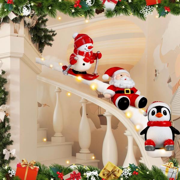 商品名:  Liliful Set of 3 Christmas Stairway Decoration Resin Holiday Decor Sliding Winter in Snow Carpet with LED Lights a...