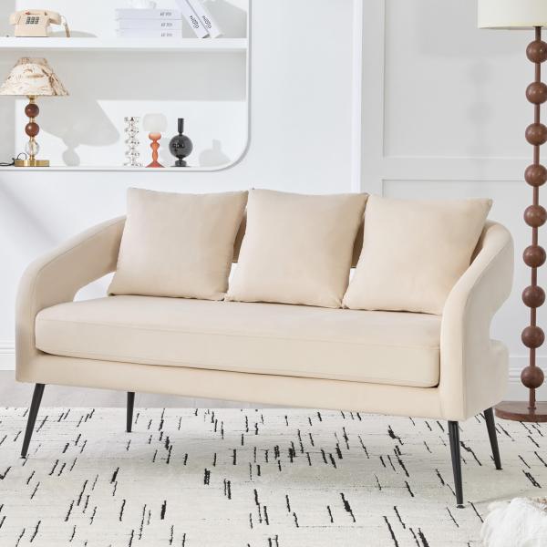 商品名:  OIKIIWOO Velvet Loveseat Sofa Couch with Open Back,53.7" Curved Loveseats for Living Room Small Spaces,Upholstered...