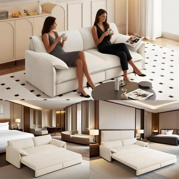 商品名:  66'' Queen Size Convertible Sectional Velvet Sofa Bed, 3-in-1 Modern Pull-Out Sleeper Loveseat with Side Storage P...
