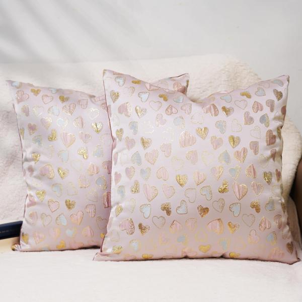 商品名: Puresora 枕カバー 18x18インチ - 2枚セット スローピローケース ソフトクッションケース フラワーピローケース 椅子 ソファ ベッドルーム リビングルーム ホームデコレーション ピンクハート Puresora Th...