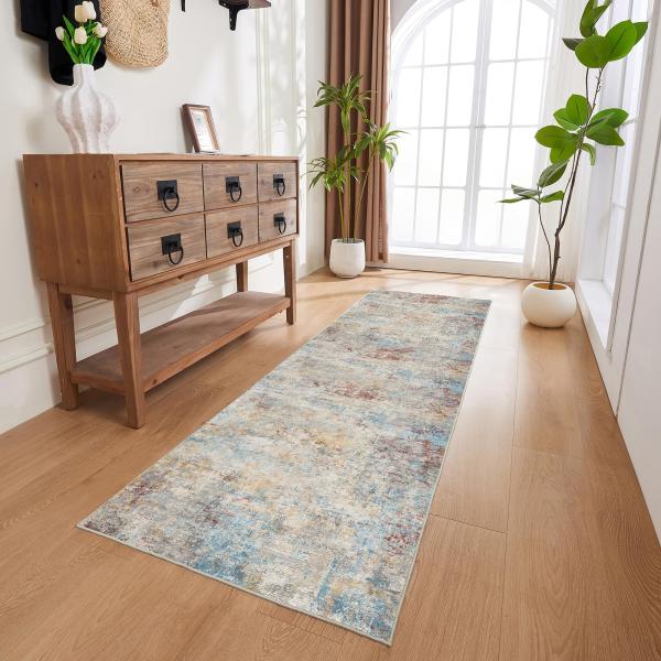 商品名:  WITSHOCK Multicolor Boho Washable 2.7x8 Hallway Runner Rug - Extra Long Runners for Kitchen, Bathroom, Stair, Non-...
