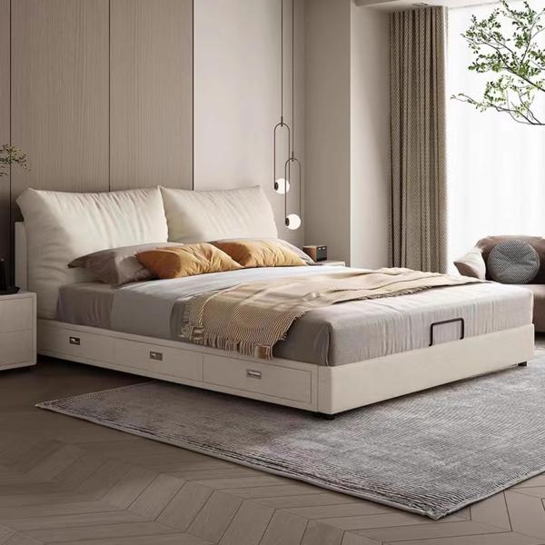 商品名:  LSIGHTUS Modern White Full Size Bed Frame, Queen Size Platform Bed Wooden Slats Support with Headboard Noise-Freeブ...
