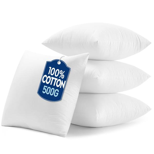 商品名: MIULEE 18x18 枕インサート コットンカバー付き 100%バージンマイクロファイバースローピロー 4枚セット カウチ ソファ ベッド用 MIULEE 18x18 Pillow Inserts with Cotton Co...