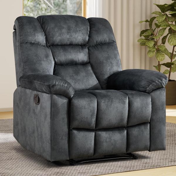 商品名:  EBELLO Fabric Recliner Manual Chair, 1 Seater Reclining Sofa Chair with Wide Backrest and Overstuffed Headrest, Mo...