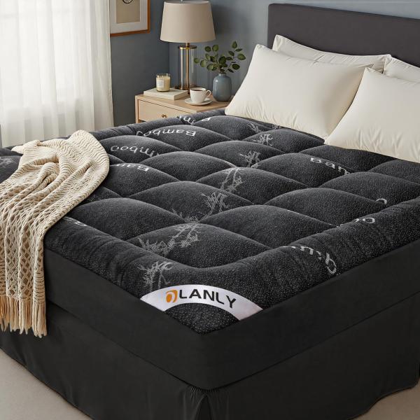 商品名:  OLANLY Queen Mattress Topper ? Viscose Made from Bamboo, Cooling Soft Queen Pillow Top Mattress Pad for Back Pain ...