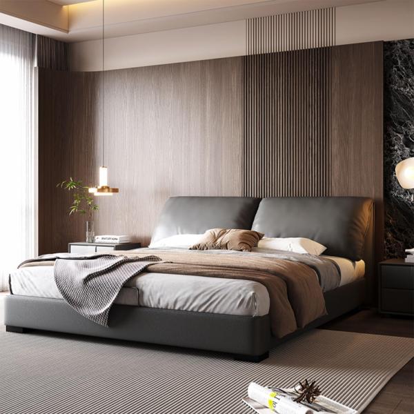 商品名:  LSIGHTUS Modern Simplicity Queen Bed Frame, Upholstered Platform Bed Wooden Slats Support with Headboard Noise-Fre...