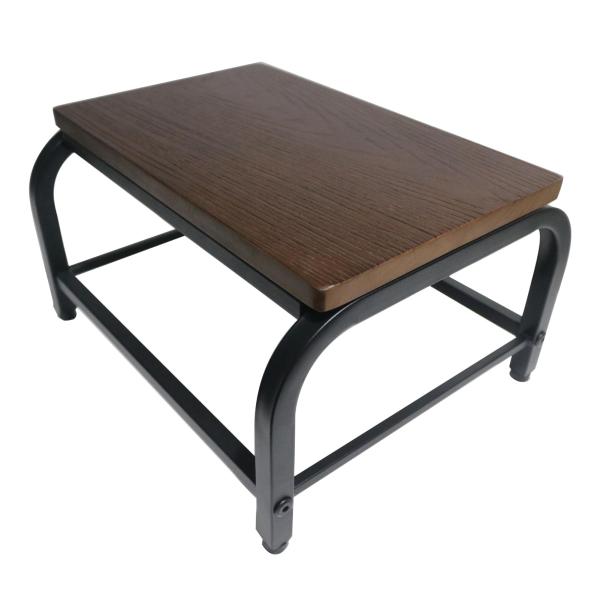 商品名: 高耐久木製ステップスツール 500ポンド - 高齢者向けワイドステップスツール 滑り止めウッド&amp;メタル ハイベッド/キッチン/ベッドサイド/バスルーム用スモールステップスツール (ウォールナット色、ワンステップ) Heav...