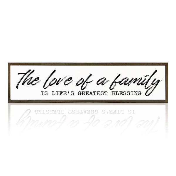 商品名: 素朴な木製サイン、The Love of A Family is Life's Greatest Blessing Sign、インスピレーションを与えるホームデコレーション、ソファの上のリビングルーム装飾、玄関玄関玄関の玄関の玄関...