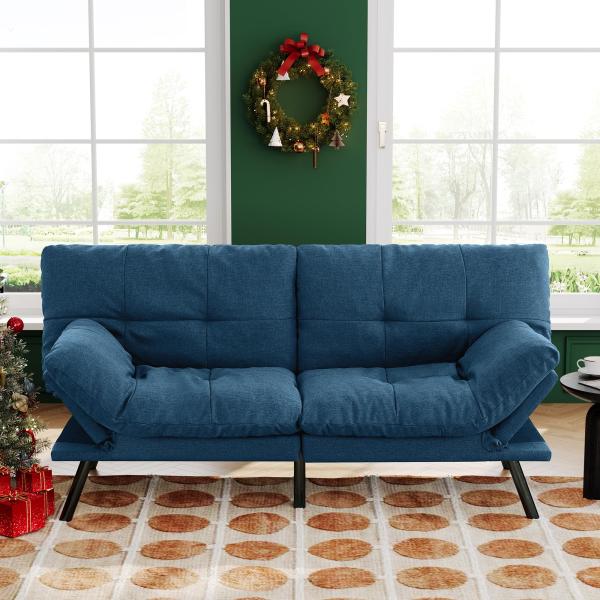 商品名:  Erdoru Convertible Futon Sofa Bed,71" Modern Fabric Futon Couch with Adjustable Backrest&amp;Armrest,Small Lovesea...
