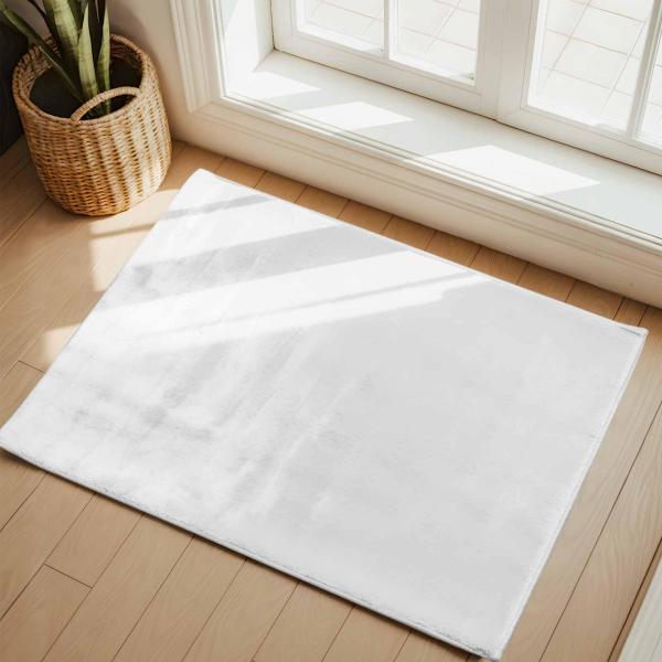 商品名:  White Doormat Bath Rug 2x3 Ft, Soft Small Bathroom Entrance Mat, Modern Simple White Backdrop Washable Non-Slip In...
