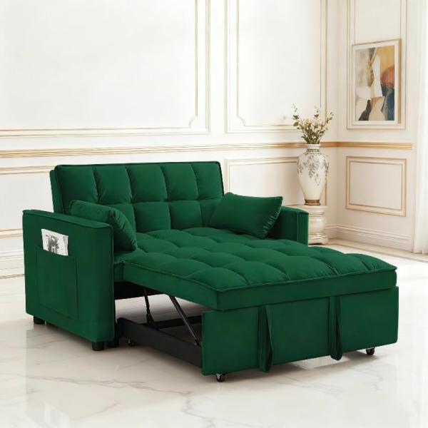 商品名:  LIANGFU 3-in-1 Folding Sofa Bed,Multi-Functional Couch with Pull Out Bed,Soft Velvet Upholstery Couch Bed with Whe...