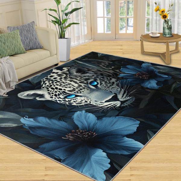 商品名:  BAFABUI Cheetah Rugs for Living Room - 7x10 Area Rug, Mysterious Leopard Rug, African Wildlife Washable Rugs for B...