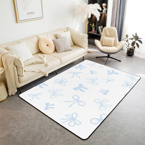 商品名:  Erosebridal Bowknot Area Rug 4'11" x 3'3" Kawaii Bow Living Room Rugs Cartoon Dreamy Bow Tie Decorative Carpet Sim...