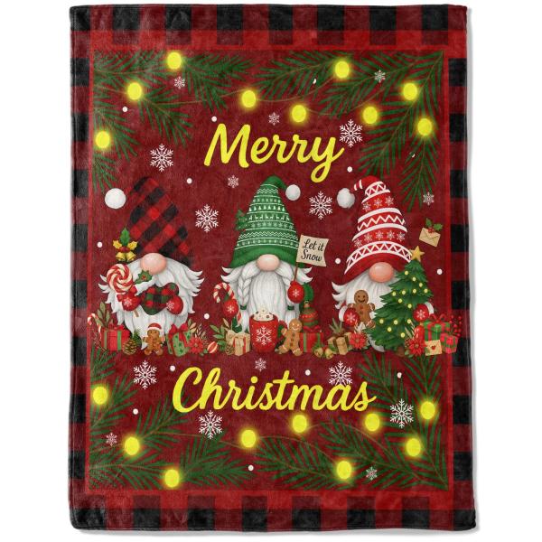 商品名: ainori Gnome クリスマス装飾スローブランケット、ジンジャーブレッドツリースノーフレークプリントデコレーション、ソフトフランネルウィンターブランケット、ソファ、ベッド、休日のホームデコレーション、クリスマスフェスティバル...