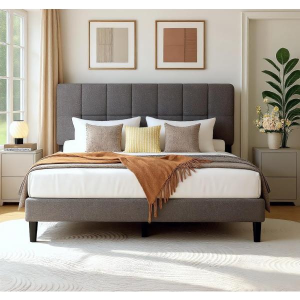 商品名:  Pipishell Twin Bed Frames Upholstered Platform Bed Frame with Adjustable Headboard,1300 lbs Strong Weight Capacity...