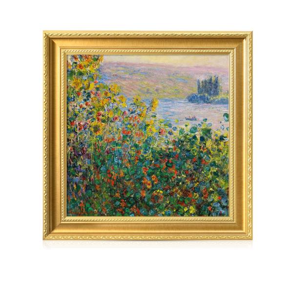 商品名: DECORARTS - Vetheuilの花壇 クロード・モネ作 印象派 フローラル フレーム入りウォールアート リビングルーム、ベッドルーム、ダイニングルーム用、20.75x20.75インチ、すぐに掛けられる、アメリカ製 DEC...