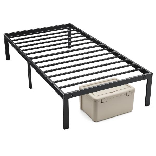 商品名:  Simple Deluxe Twin Size Metal Bed Frame, Sturdy and Durable Structure, No Need for Box Spring, with Built-in Stora...
