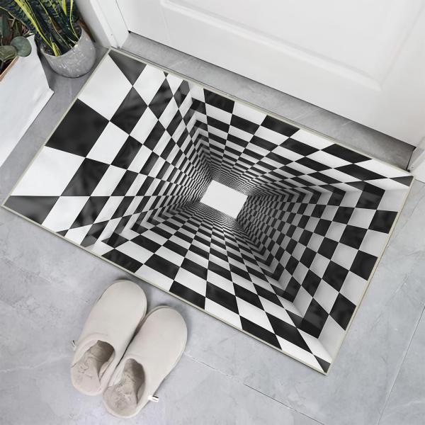 商品名:  Boho Area Rug for Living Room Abstract 2x3 Entryway Rug Modern 3D Hole Trap Optical Visual Illusion Rugs Non Slip ...