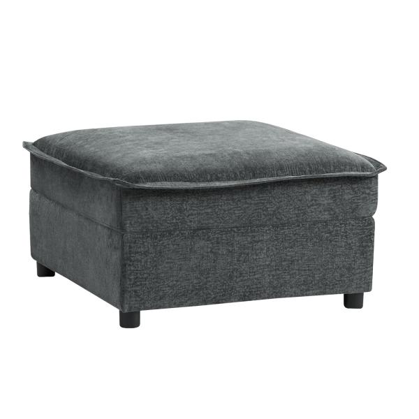 商品名:  Modular Sofa Ottoman with Hidden Storage, 30" Wide Sectional Companion with Removable Ruffled Cover, Customizable ...