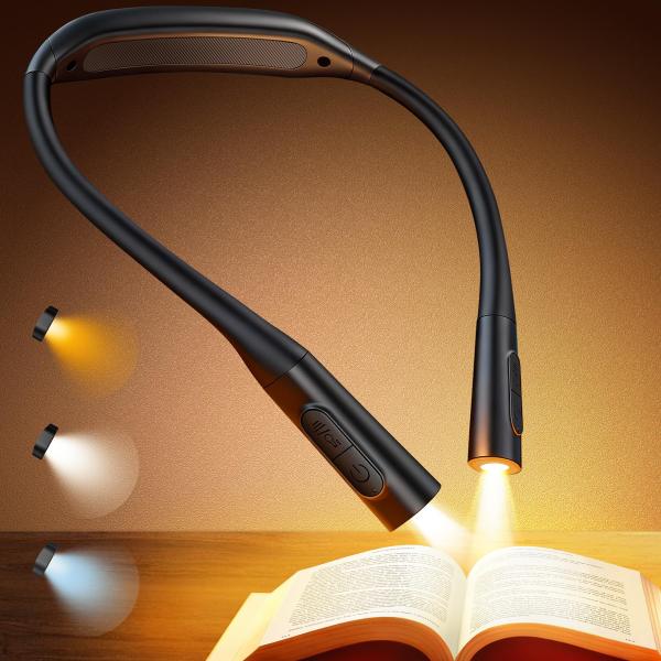商品名: Glocusent 首掛けライト 読書灯 100時間連続使用可能 充電式ネックライト 無段階調光＆5段階明るさ調整 目に優しい軽量デザイン ベッド読書/編み物/作業用 読書好きへのプレゼントに最適 Glocusent Lightw...