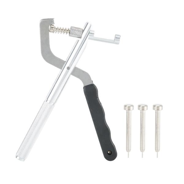 商品名: HilBeliFU(ヒルベリフ) 手持ち式腕時計リンク取り外しキット 金属製時計バンドツール 交換可能なピン3個付き 多機能時計ストラップツール 滑り止めハンドル付き 時計メーカーと修理業者用 HilBeliFU Handheld...