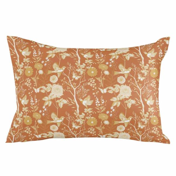 商品名:  Vintage Flower Pillowcase Queen Size 20x30,Orange Bird Leaf Branch Botanical Tree Reversible Throw Pillow Cover Cu...