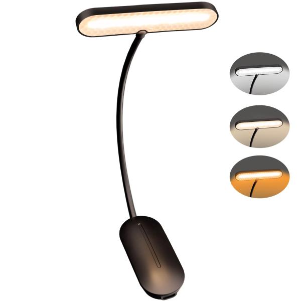 商品名: 読書用クリップオンブックライト - ポータブルLED読書灯 3つの明るさ温度モード、80時間稼働、本、電子書籍リーダー、雑誌用の充電式クリップライト Book Lights for Reading at Night, Readin...