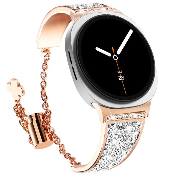 商品名: NewWays Samsung Galaxy Watch 8 40mm 44mm/8 クラシック 46mmバンド レディース メタル 交換用 キラキラ ジュエリー ブレスレット ラインストーン ストラップ リストバンド Galax...