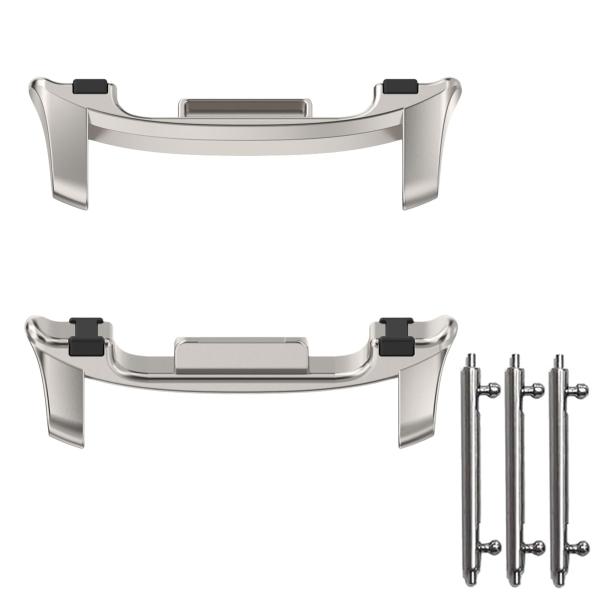 商品名: Samsung Galaxy Watch 8 40mm 44mm用ストラップ接続アダプター 20mm Galaxy Watch 8 Classic 46mm ウォッチバンド ハードステンレススチール接続ラグ 男女兼用 (チタン) ...