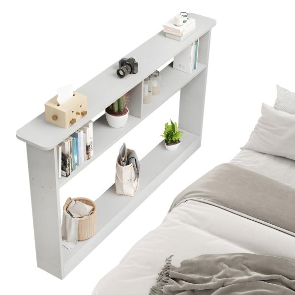 商品名:  WOOOFA Queen Headboard with Storage, Wood Bookcase Headboard for Bedroom, Free Standing with Shelf, Space Saving, ...