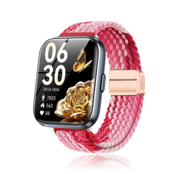 商品名: NOUKAJU Hingso ID208 Plus用バンド 通気性のある編組リストバンド ナイロン編組バンド 調節可能なリストバンド レディース メンズ Hingso ID208 Plusスマートウォッチ用交換用ストラップ (スト...