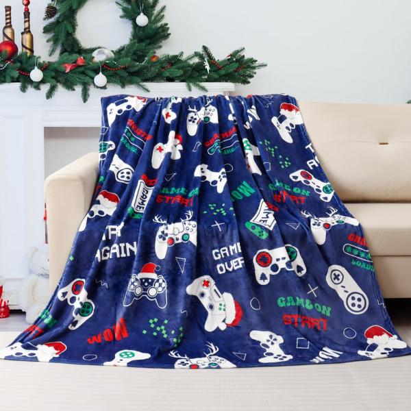 商品名: Tupmnbry クリスマススローブランケット クリスマスゲーマー ゲームコントローラー プリントブランケット Xmas ホリデー フランネル フリースブランケット 冬 フラシ天 ふわふわ 暖かい ベッドブランケット ベッド/カウ...