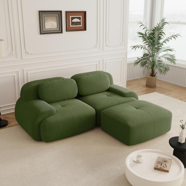 商品名:  80.3" Modular Sectional Sofa Boneless Cloud Couch, 2-Seater Deep Seat Cloud Couch, Luxury Corduroy Fabric Sofa, fo...