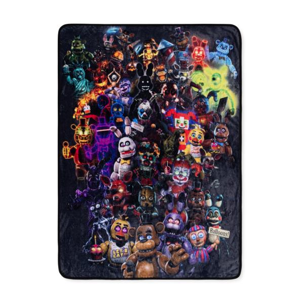 商品名: シルバー バッファロー Five Nights at Freddy's Character コラージュ フリース スローブランケット ソファ、ベッド用 | 45 x 60インチ Silver Buffalo Five Nights...