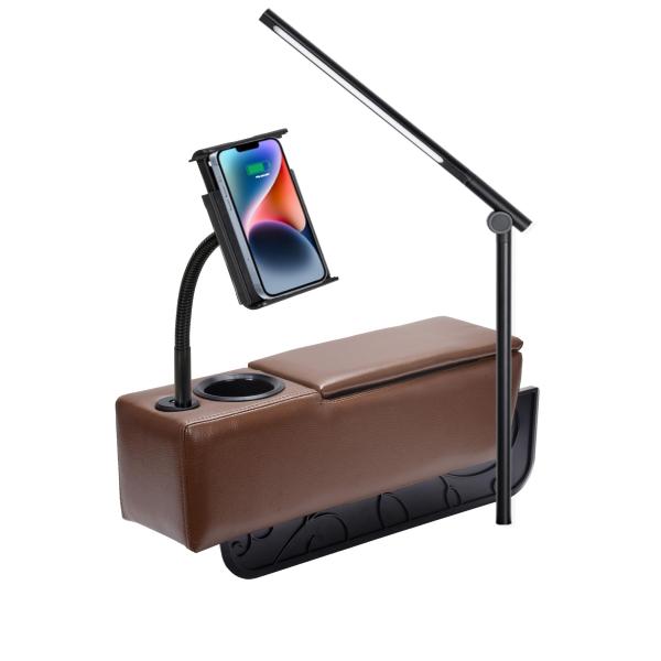 商品名: ARMRESTO 取り外し可能なソファアームレスト、カップホルダー付き、PUレザー多機能カウチキャディ収納アームレスト 電源ワイヤレス充電スタンド&amp;LED読書灯付き ソファミドルシートパーツ用 ARMRESTO Remov...