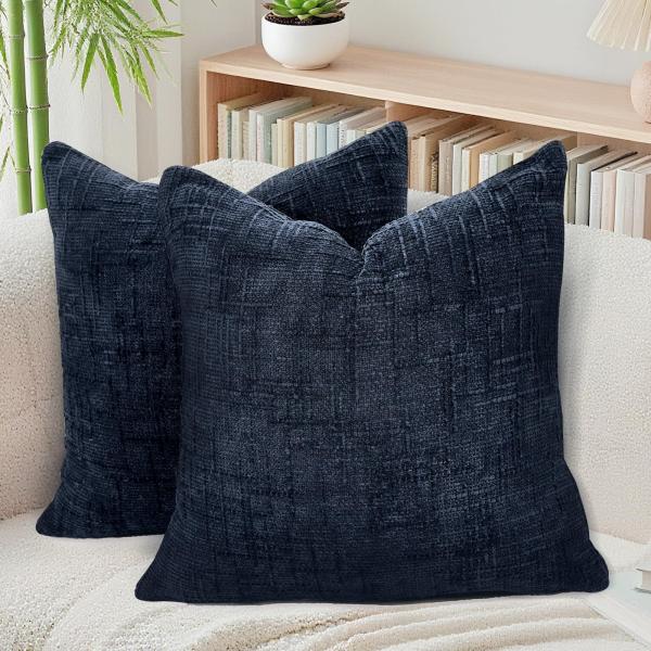 商品名:  HEAVYWOOD Chenille Throw Pillow Covers Thick Slubby Textured Decorative Cushion Cover Farmhouse Accent Neutral Pil...