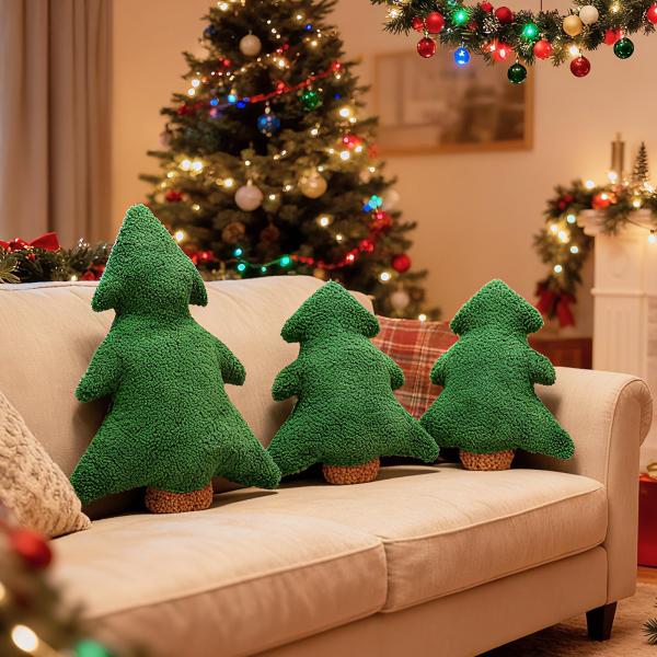 商品名: Cinpode クリスマス枕、クリスマスツリー型スローピロー、かわいいクリスマスツリー型のぬいぐるみ枕、冬の装飾ぬいぐるみ、リビングルーム、カウチ、ベッド、パーティー、ホームソファ用のホリデーデコレーション。 Cinpode Ch...